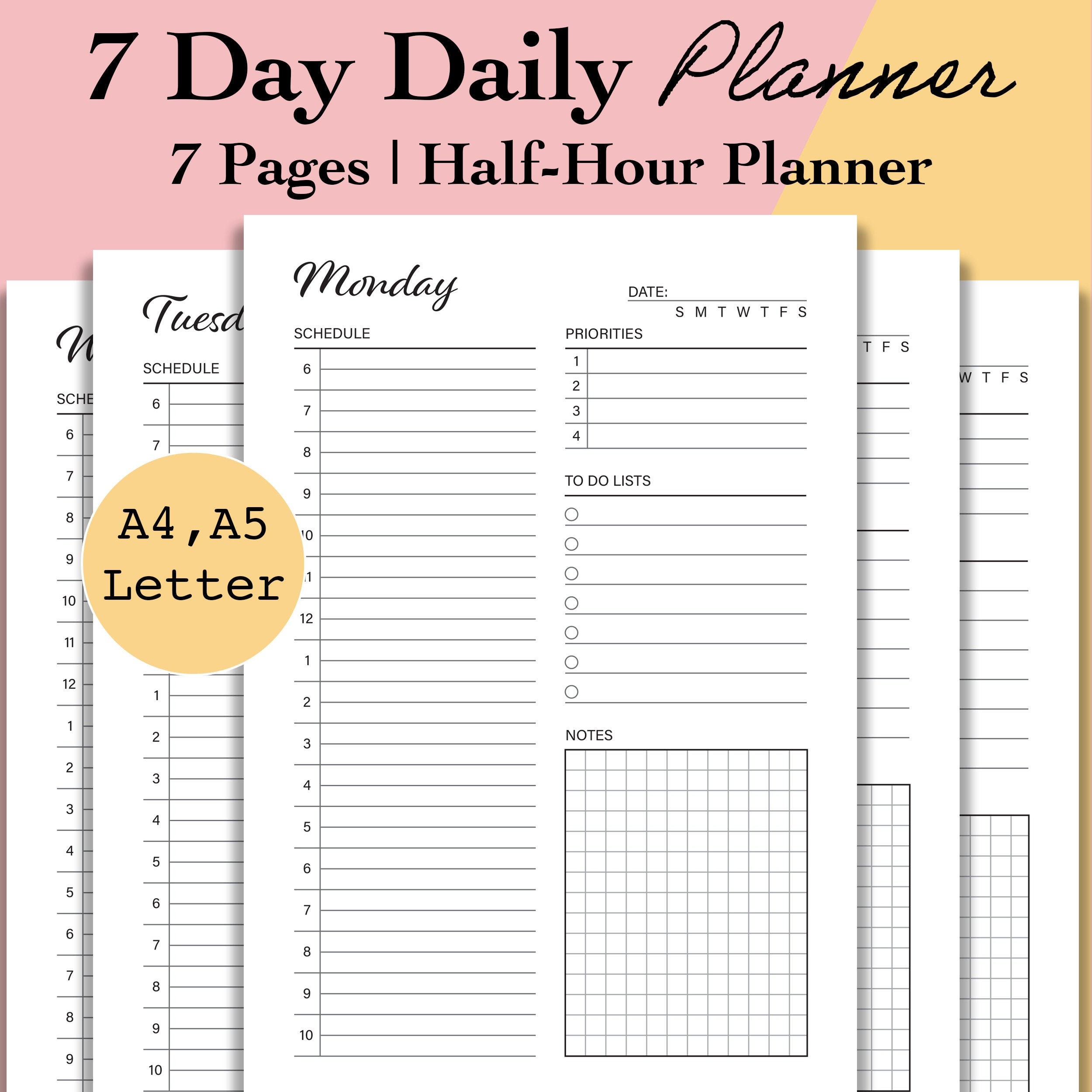 7 Day To Do List Template