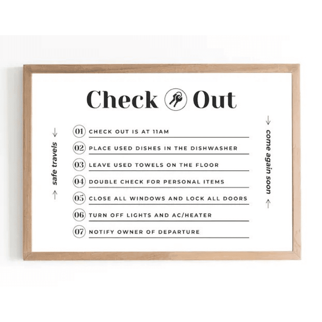 Airbnb Check Out List Template