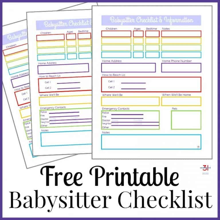 Babysitter To Do List Template