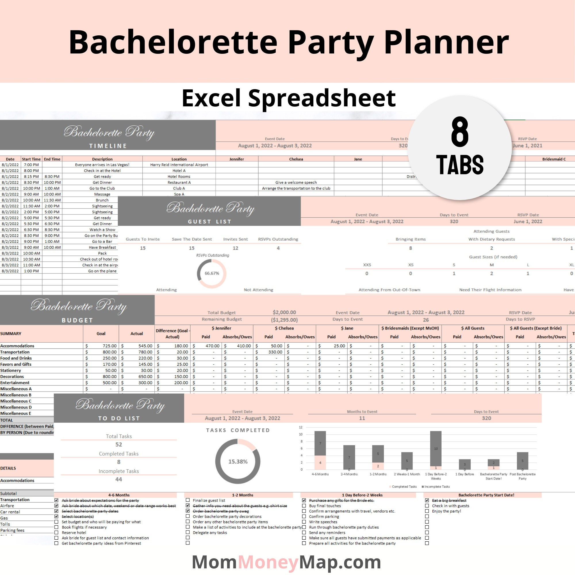 Bachelorette Party Guest List Template