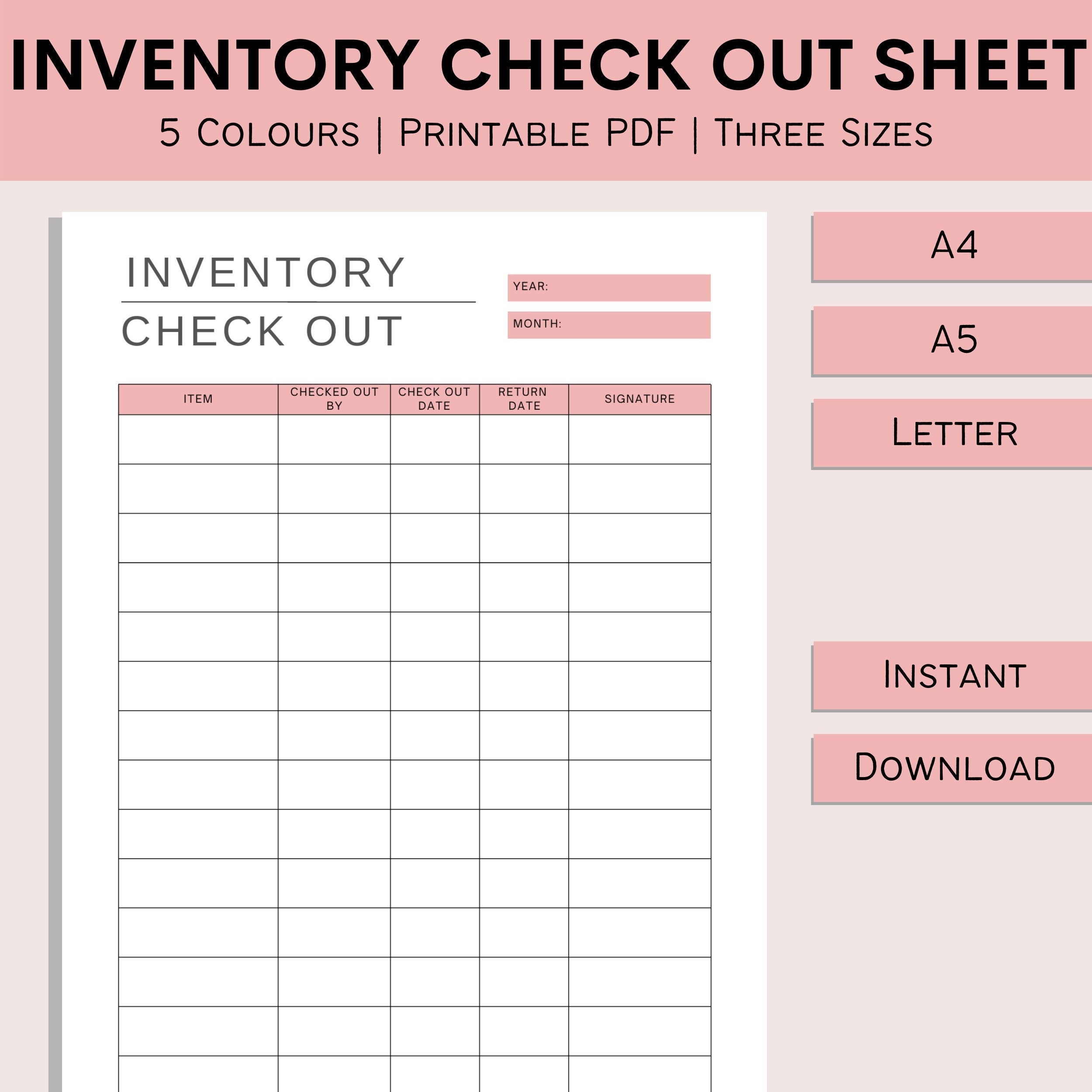 Baseball Equipment Checkout List Template
