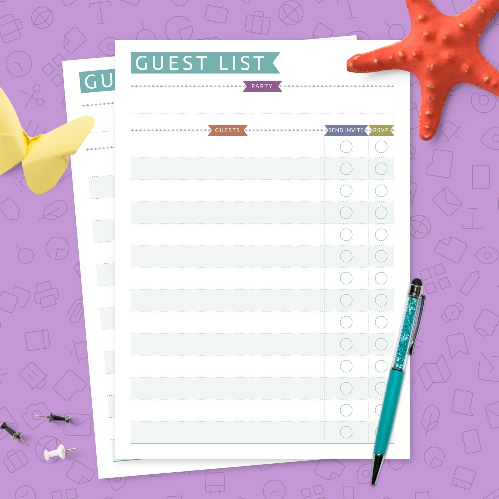 Birthday Party Rsvp List Template