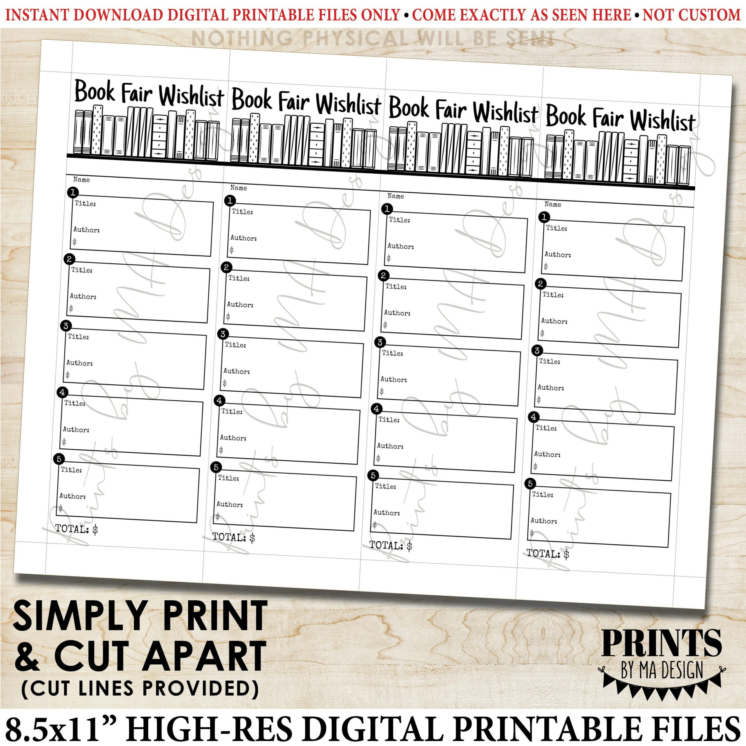 Book Fair Wish List Template