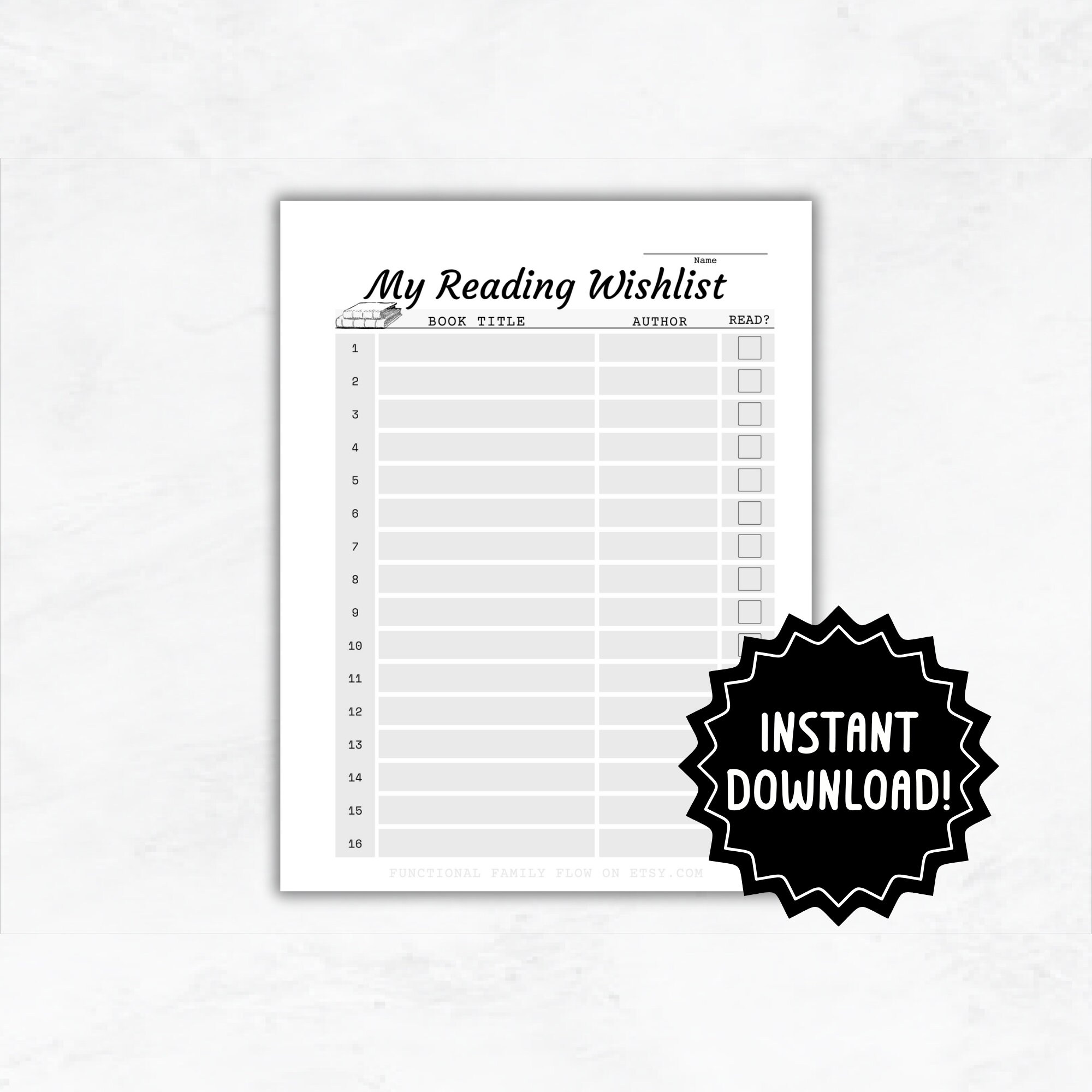 Book Wish List Template With One Book