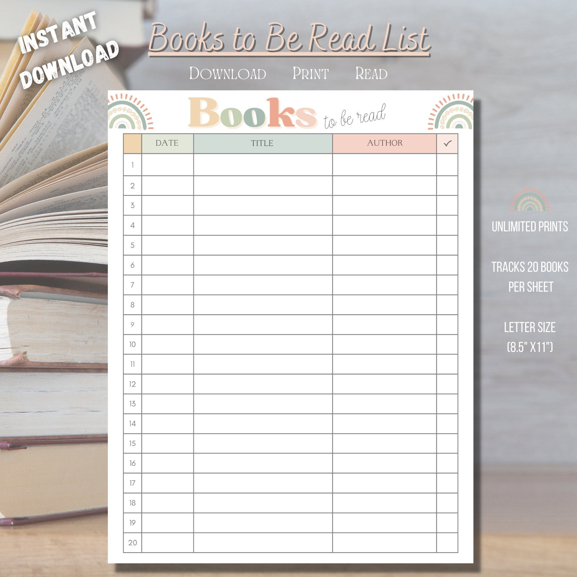 Books I Want To Read List Template