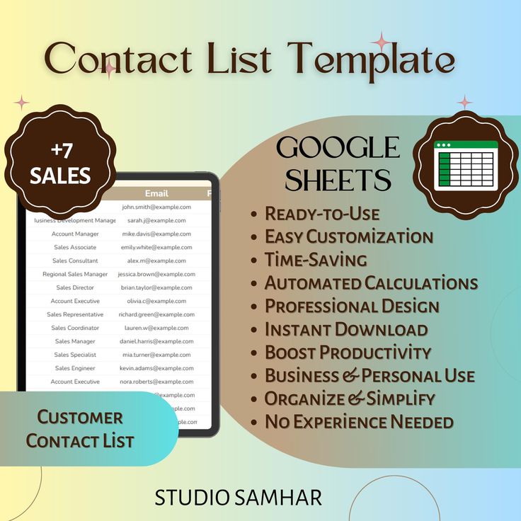 Business Development Contact List Template