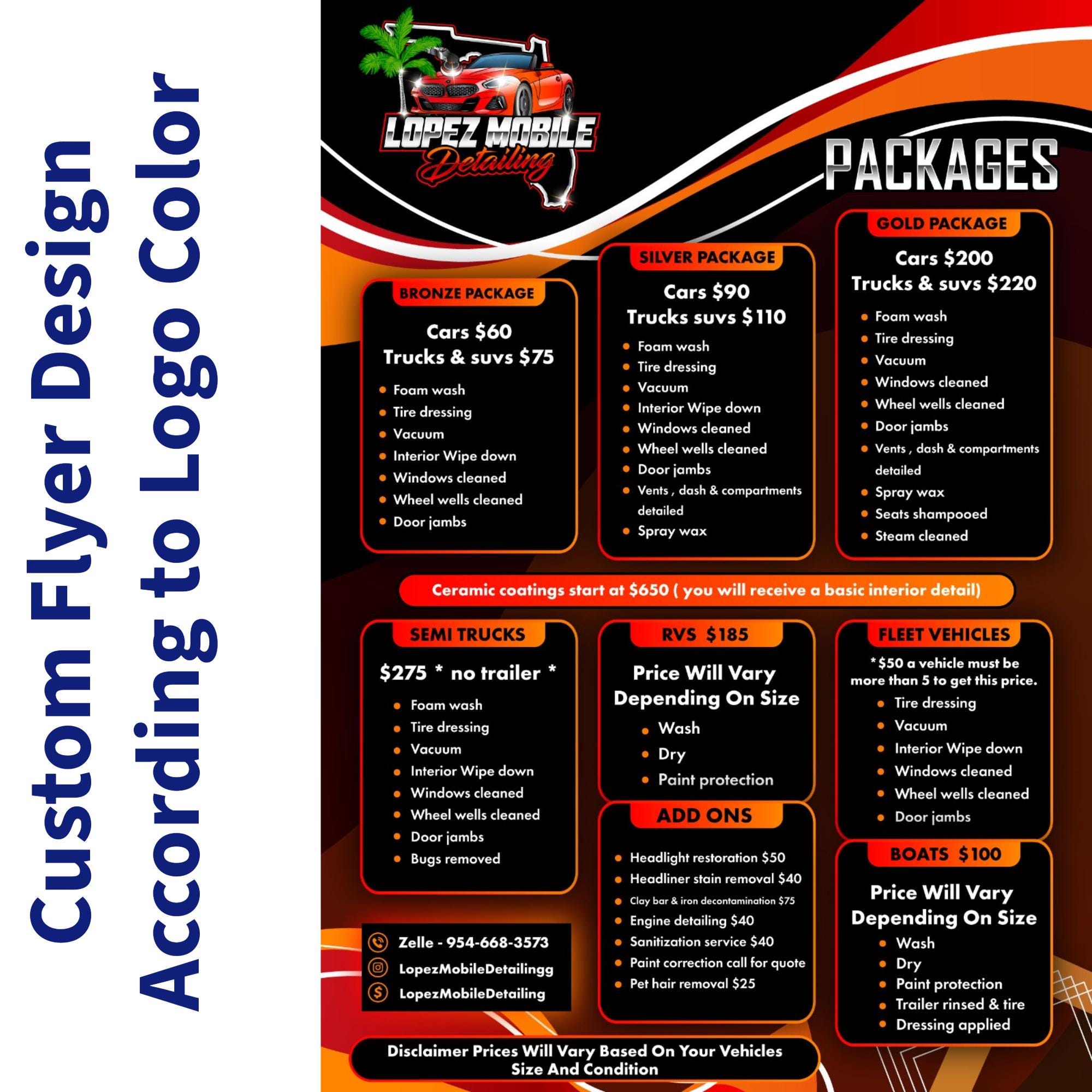 Car Wash Price List Template