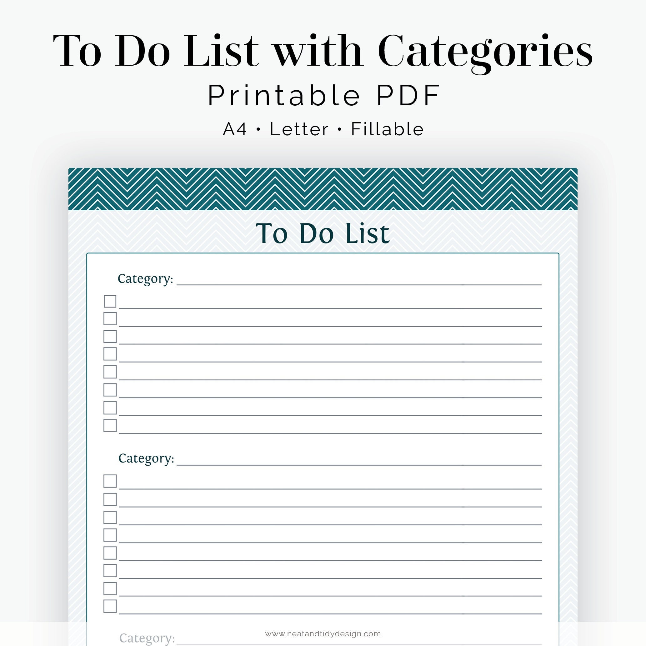 Categorical To Do List Template