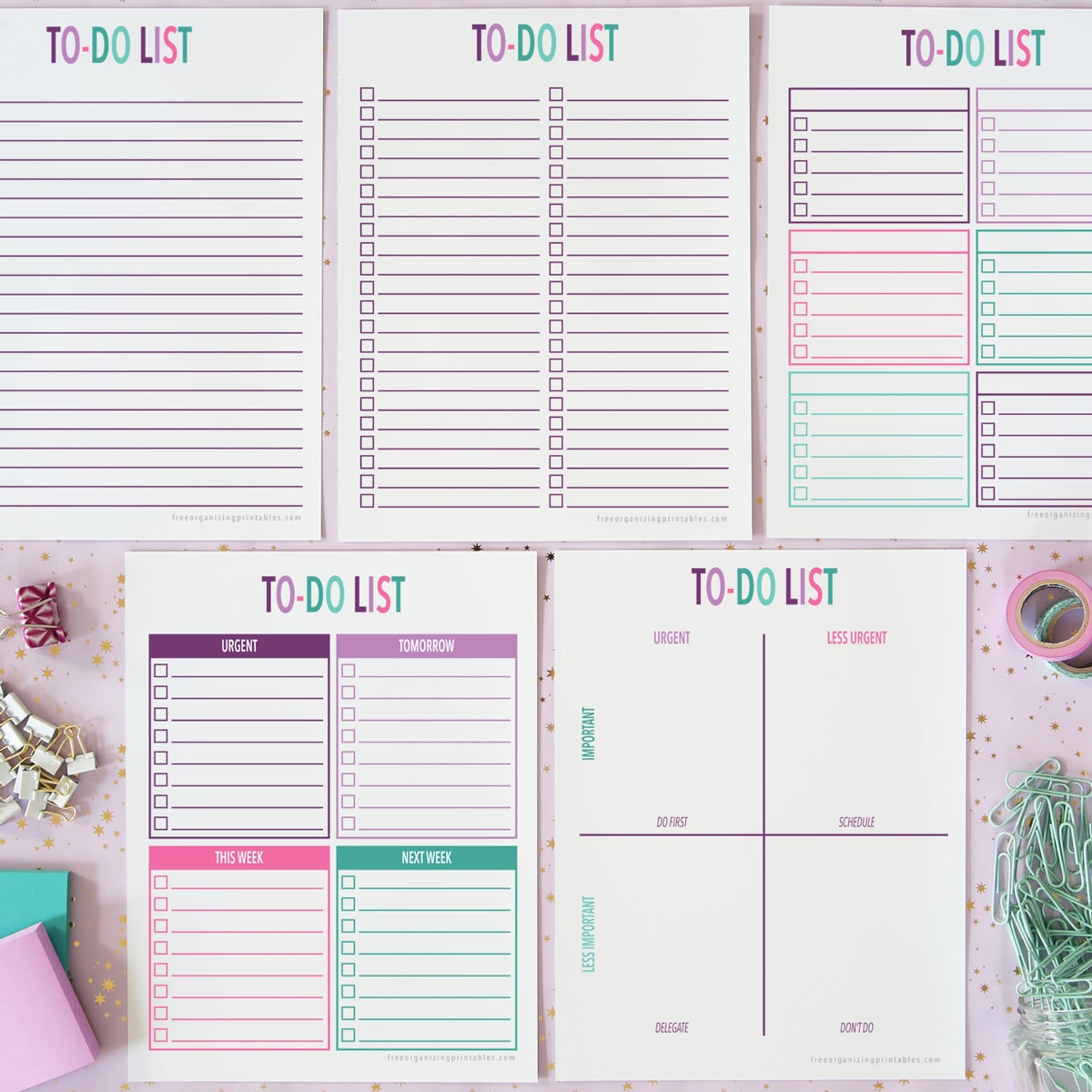 Categorized To Do List Template
