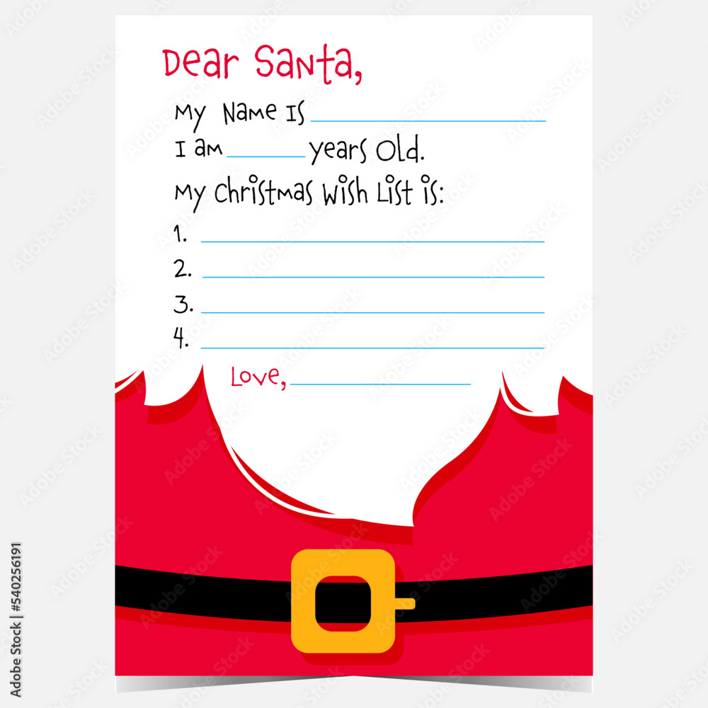 Christmas List Template Dear Santa