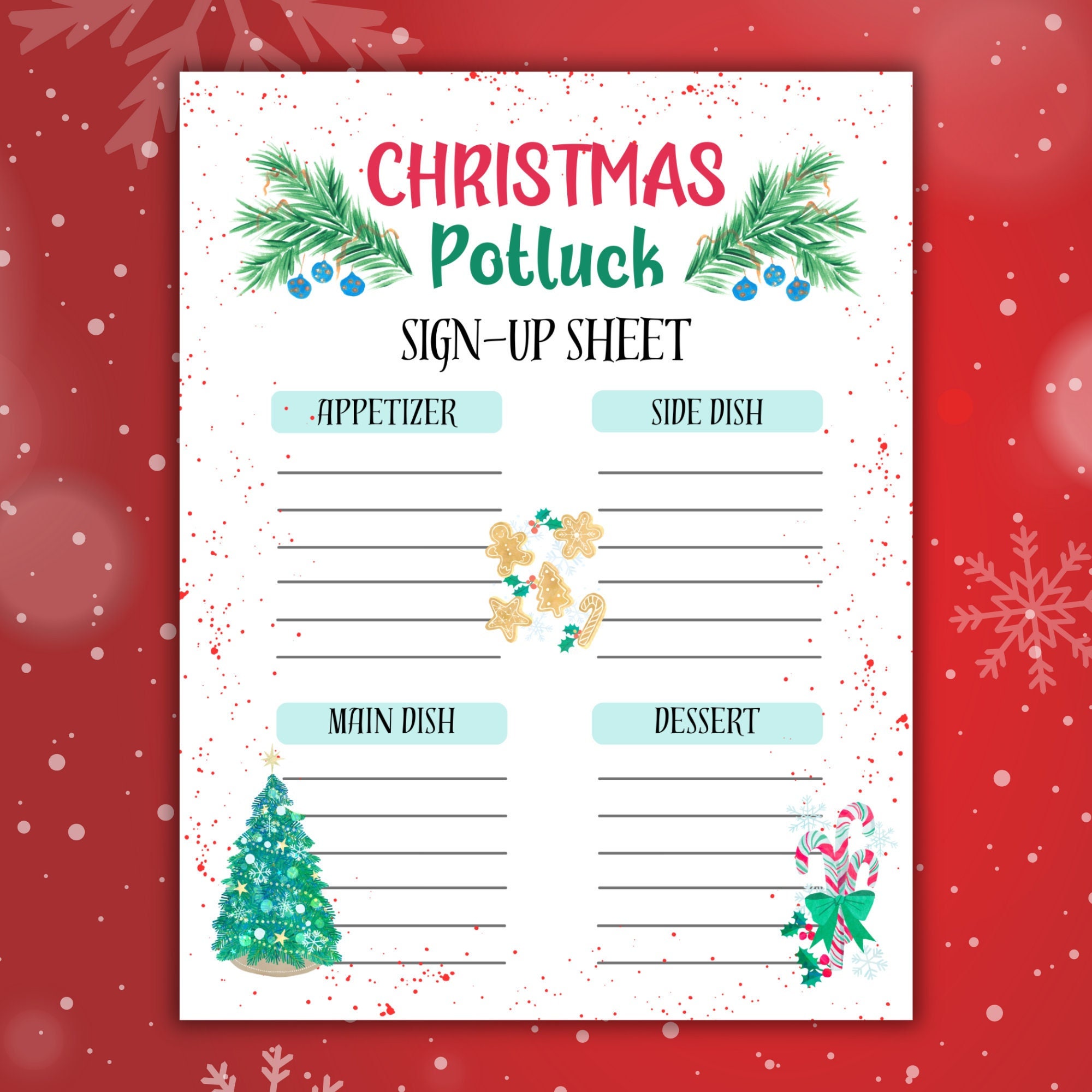 Christmas Party Food List Template