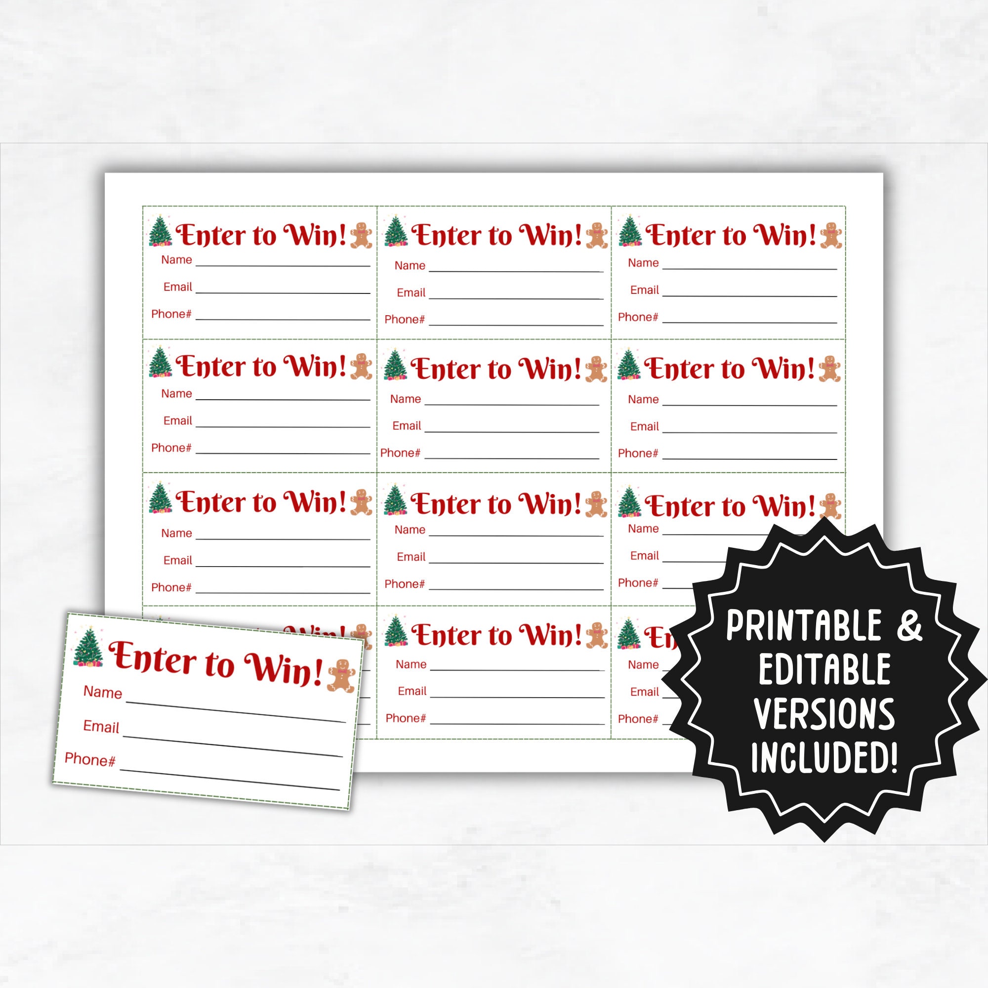 Christmas Raffle Prize List Template