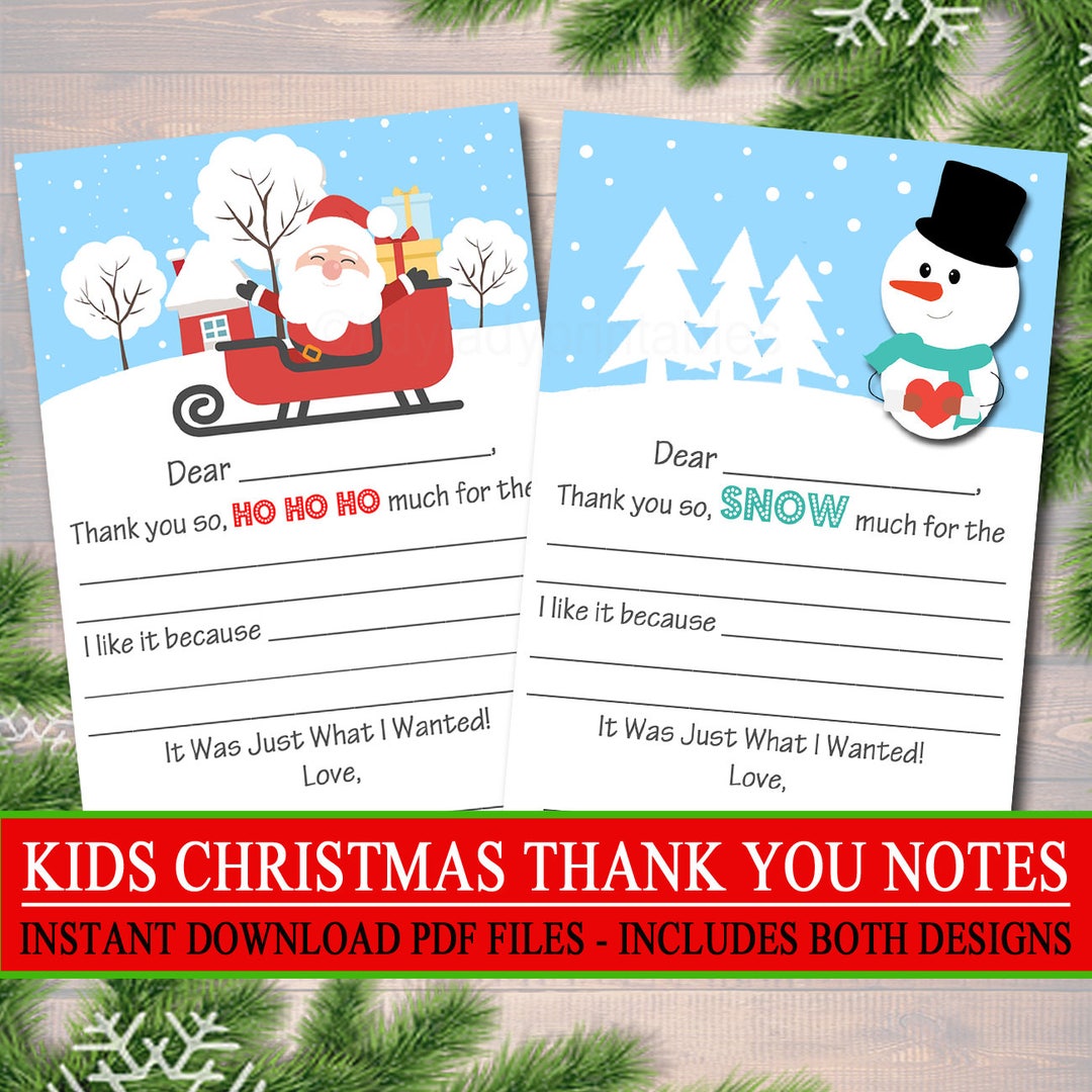 Christmas Thank You Note List Template