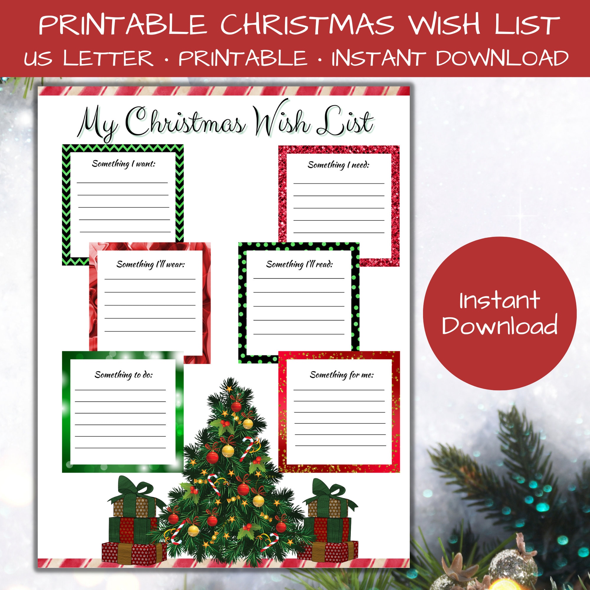 Christmas Tree Wish List Template