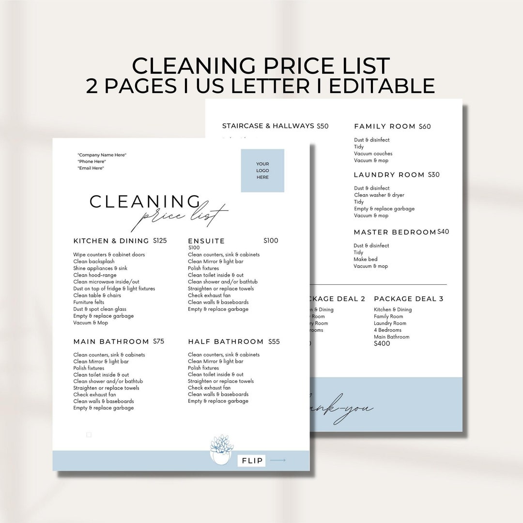 Cleaning Service Vendors List Template