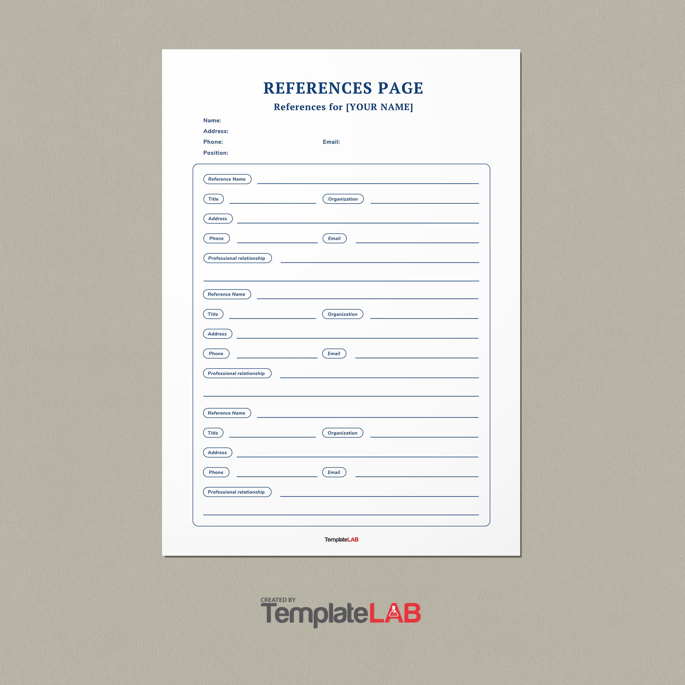 Client Reference List Template Service Company