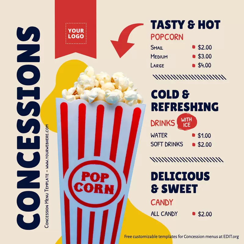 Concession Stand Price List Template