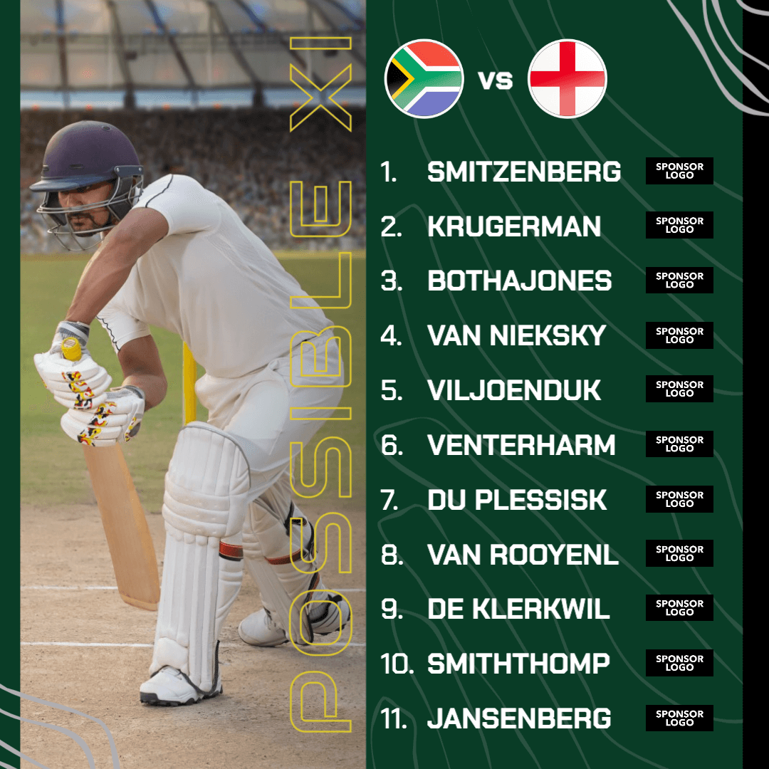 Cricket Team Players List Template