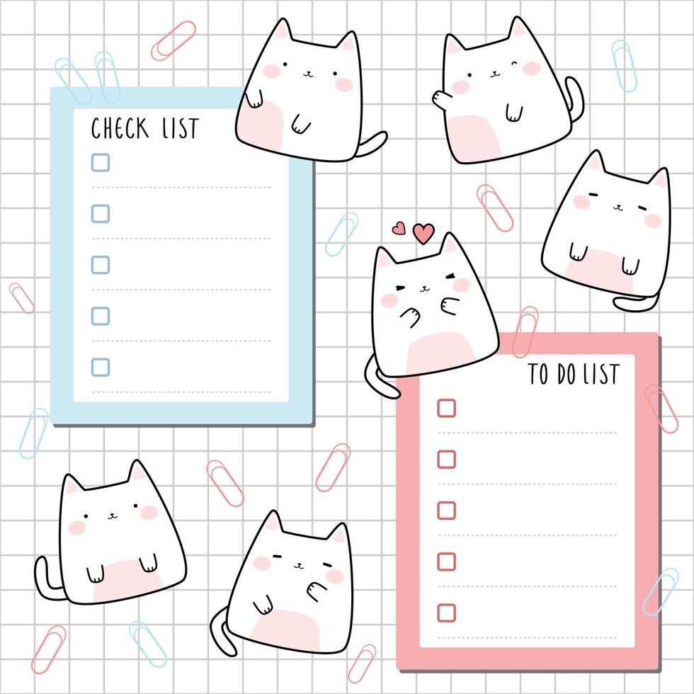 Cute Cat To Do List Template