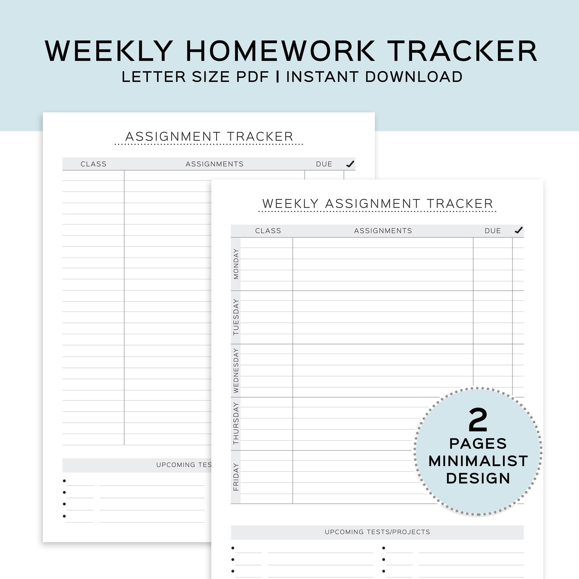 Cute Homework To Do List Template