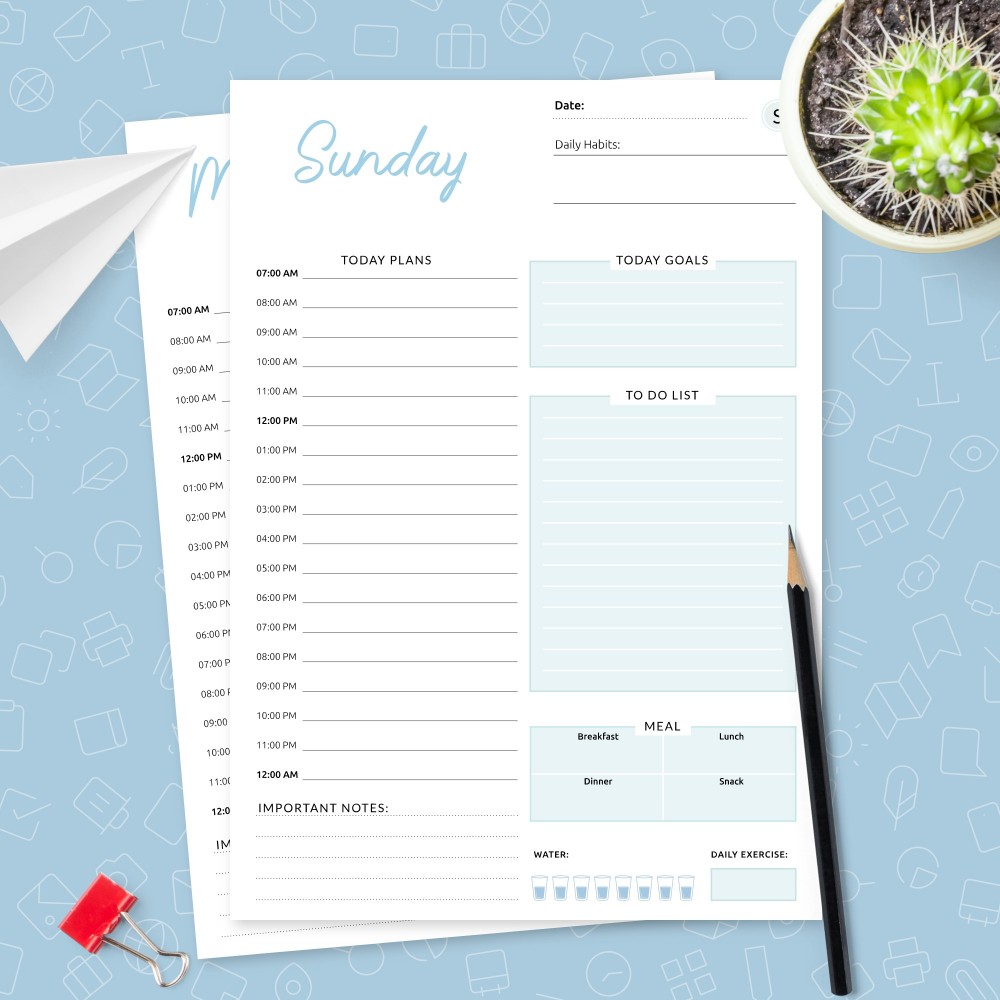 Daily To Do List Template With Time