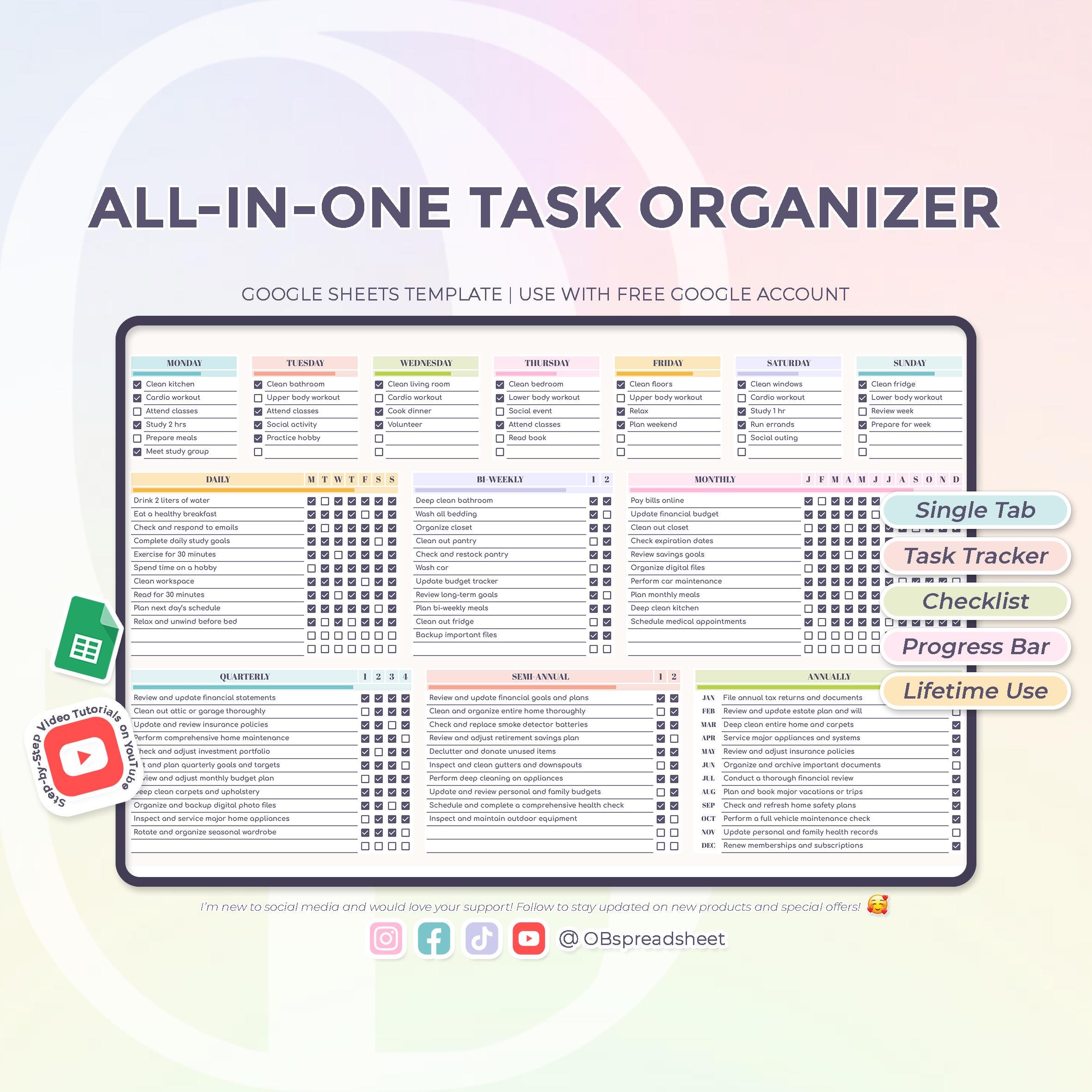 Daily Weekly Monthly Task List Template