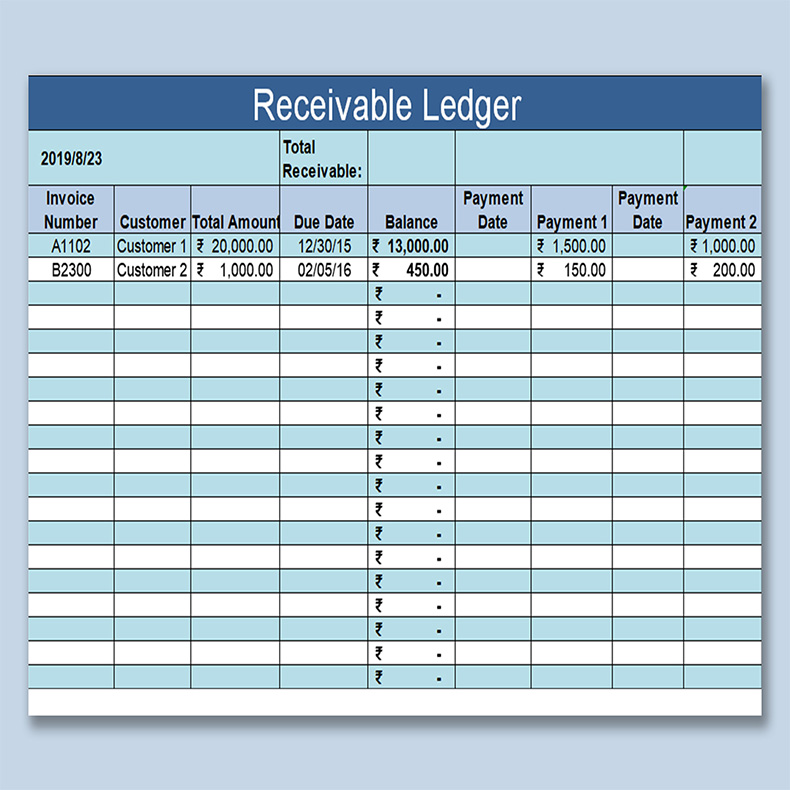 Debtors And Creditors List Template