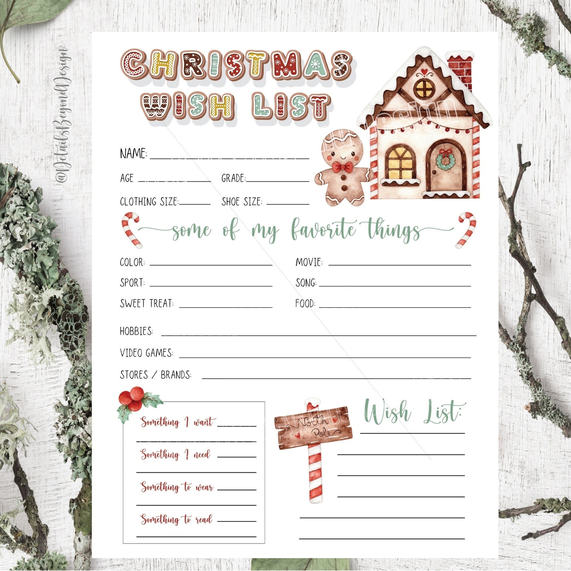Employee Christmas Wish List Template