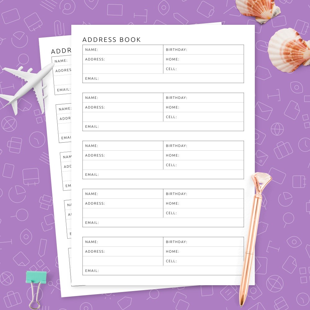 Family Birthday Address List Template