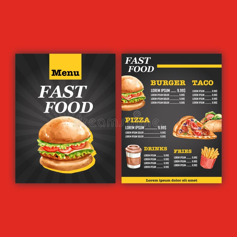 Fast Food Price List Template