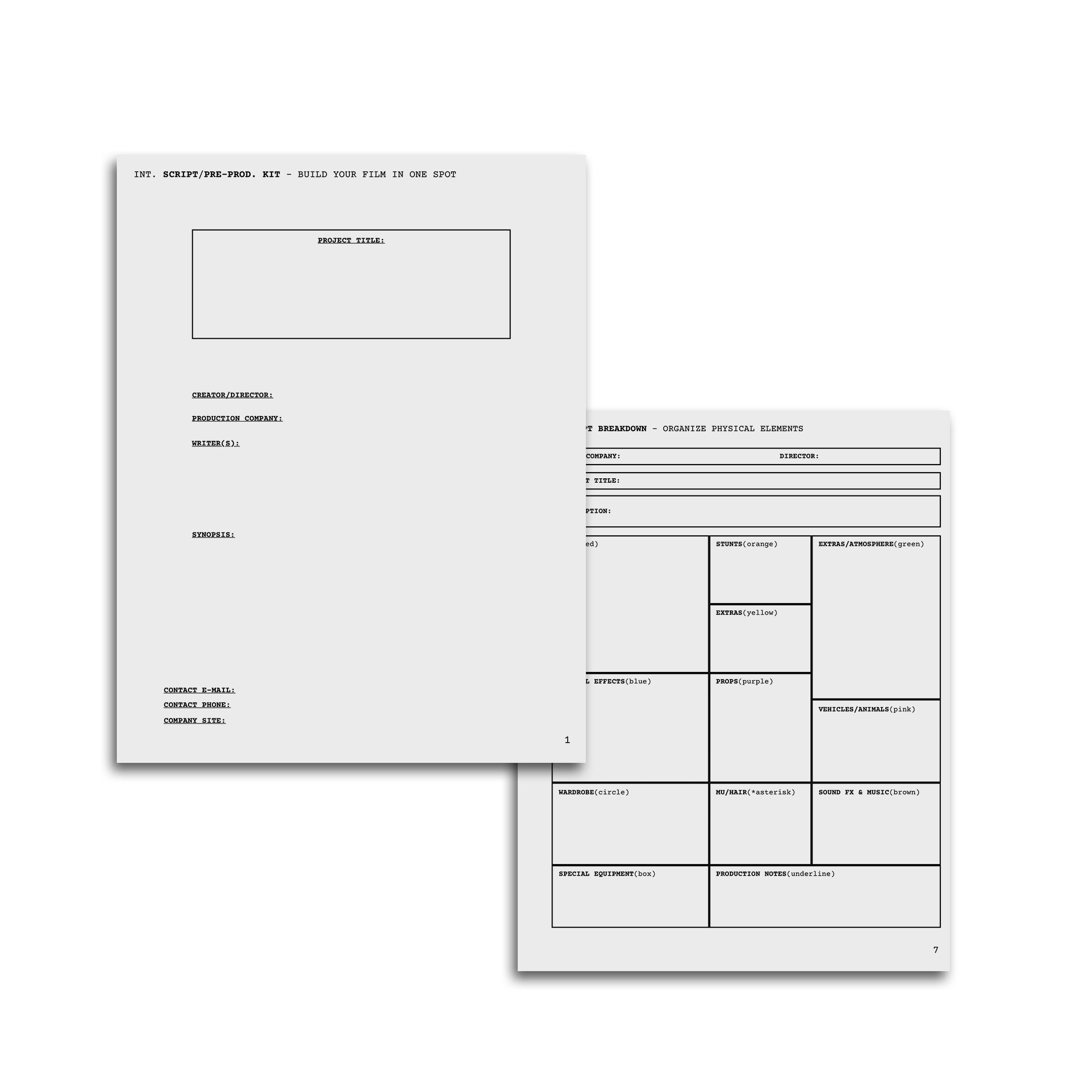 Film Production Equipment List Template