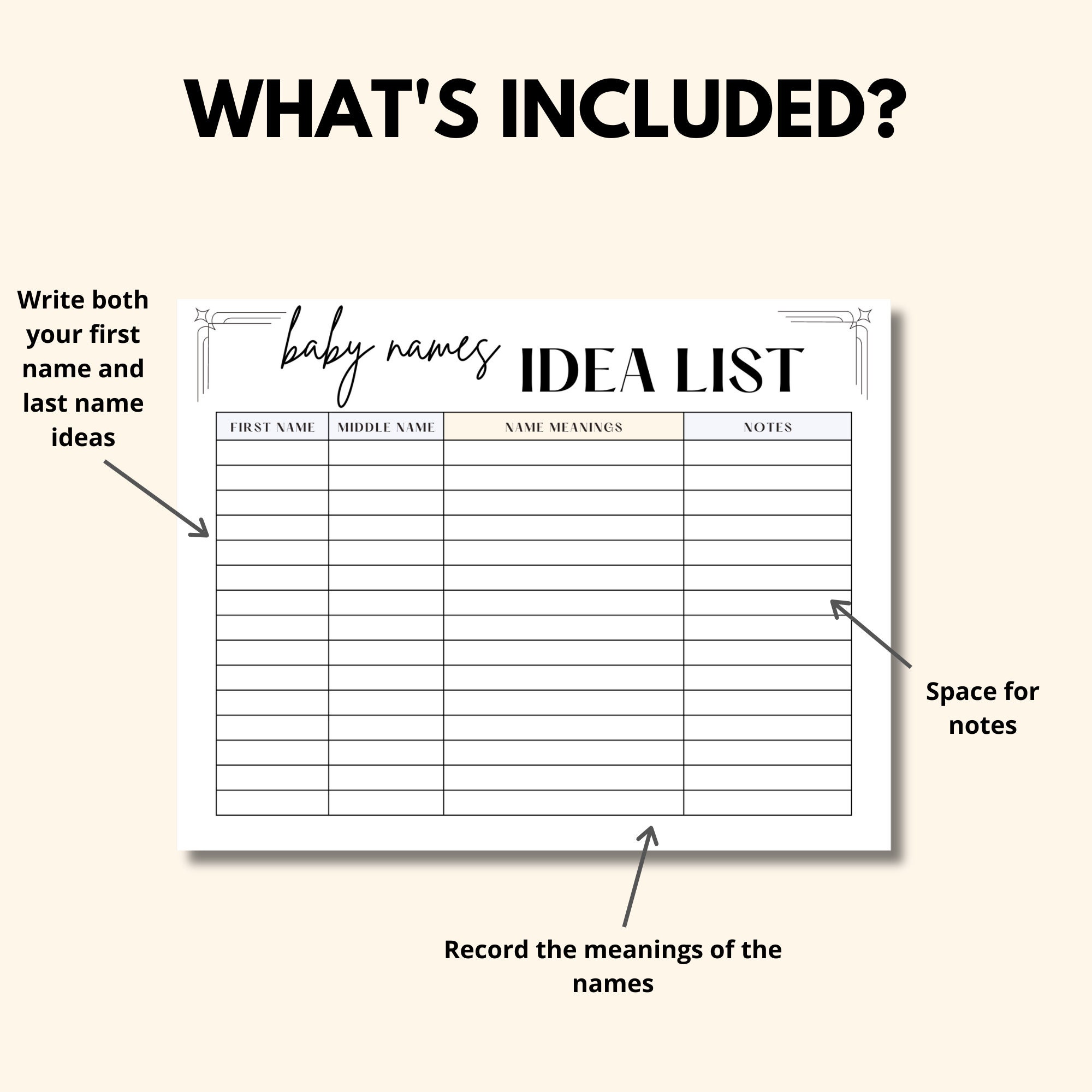 First And Last Name List Template