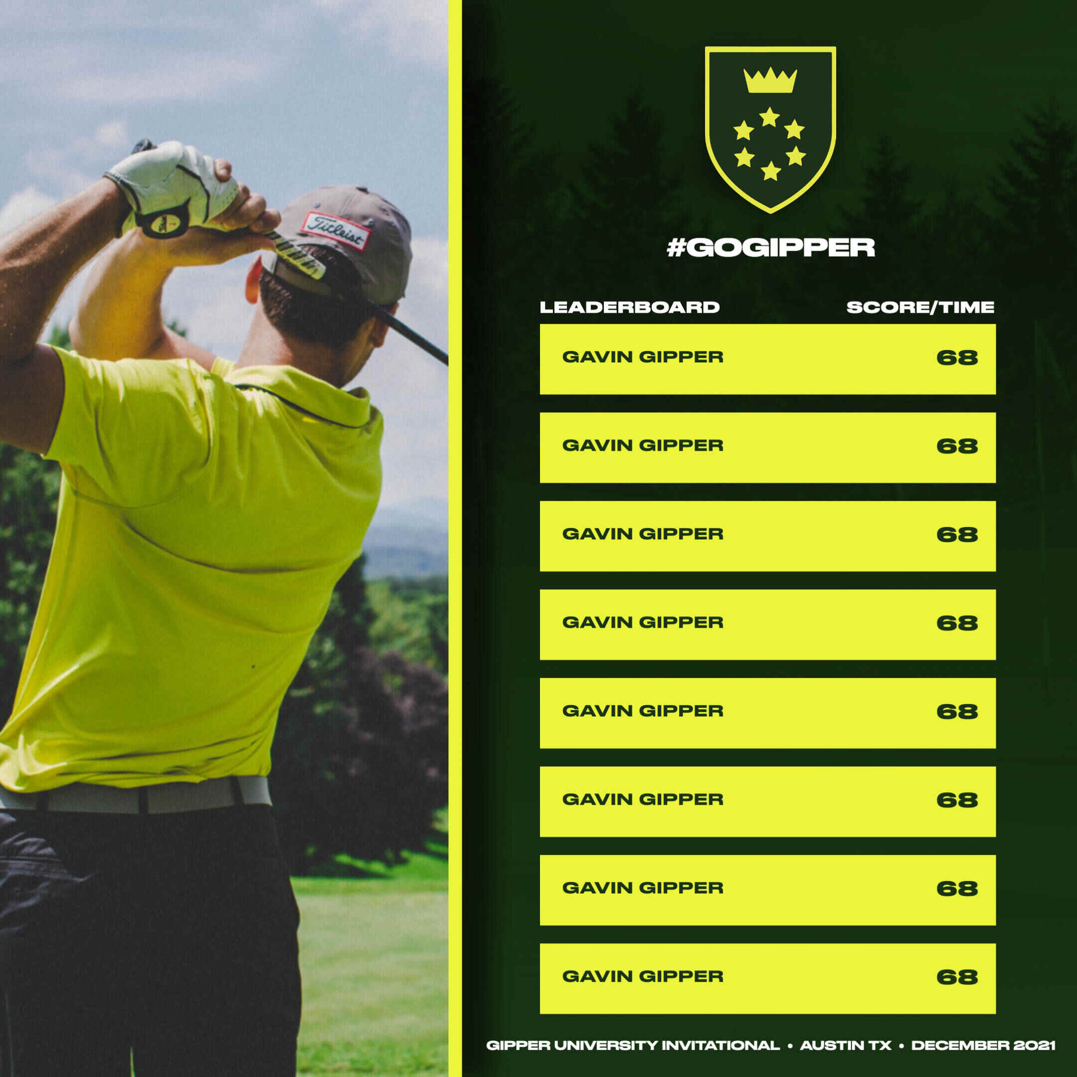 Golf Tournament Team List Template