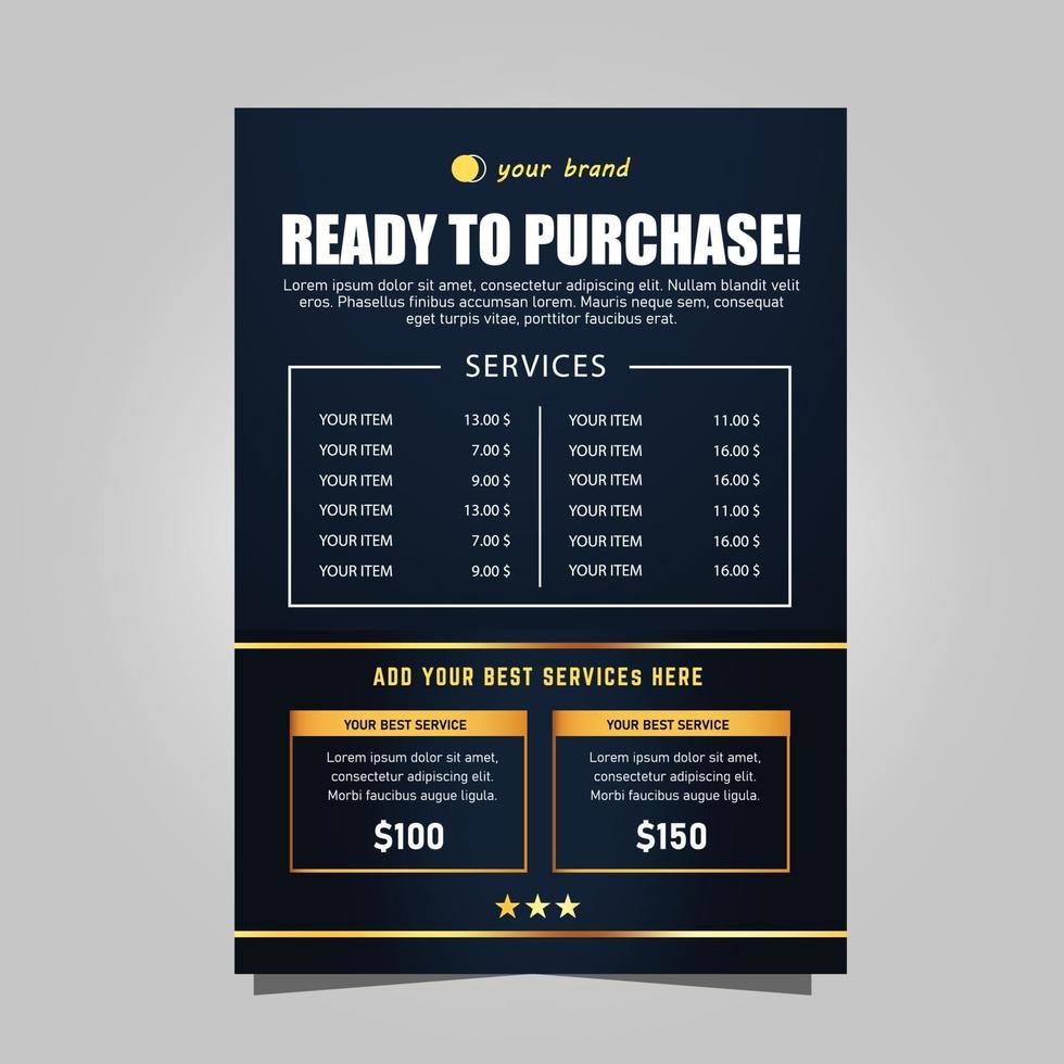 Graphic Designer Price List Template