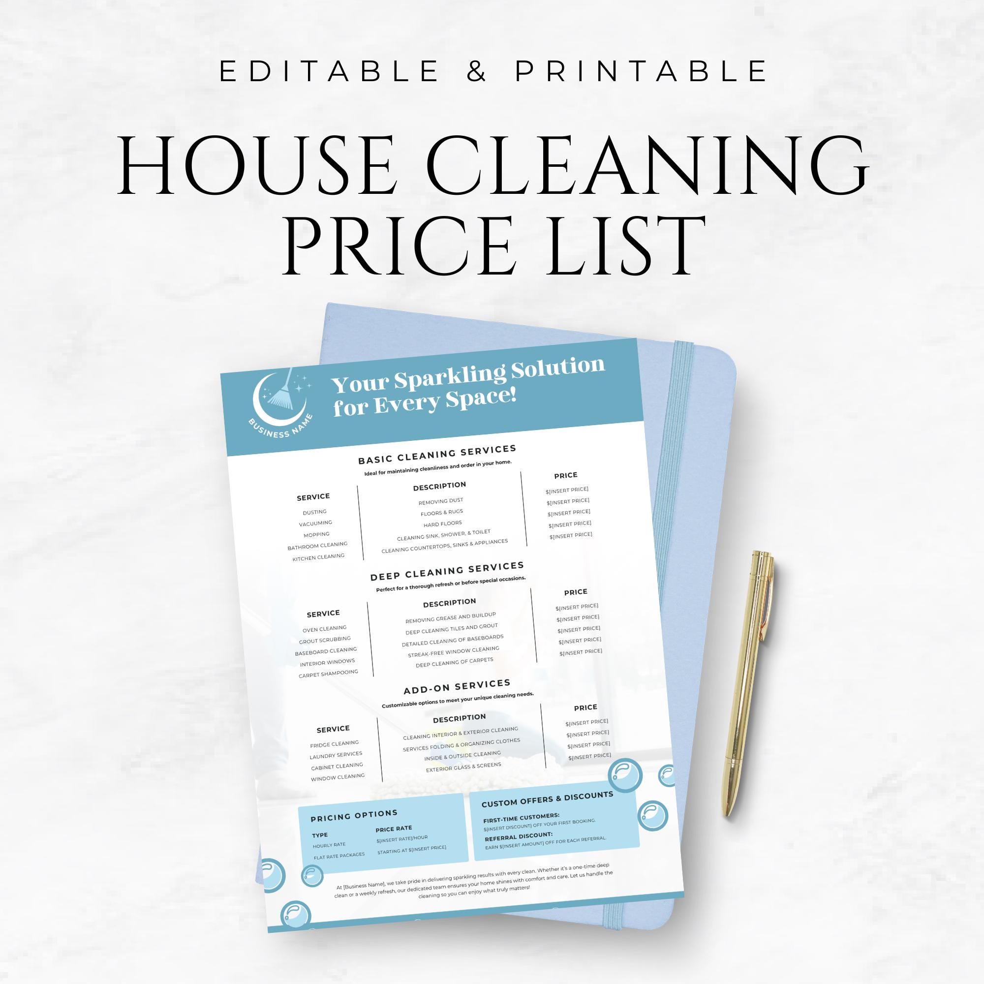 Home Care Price List Template