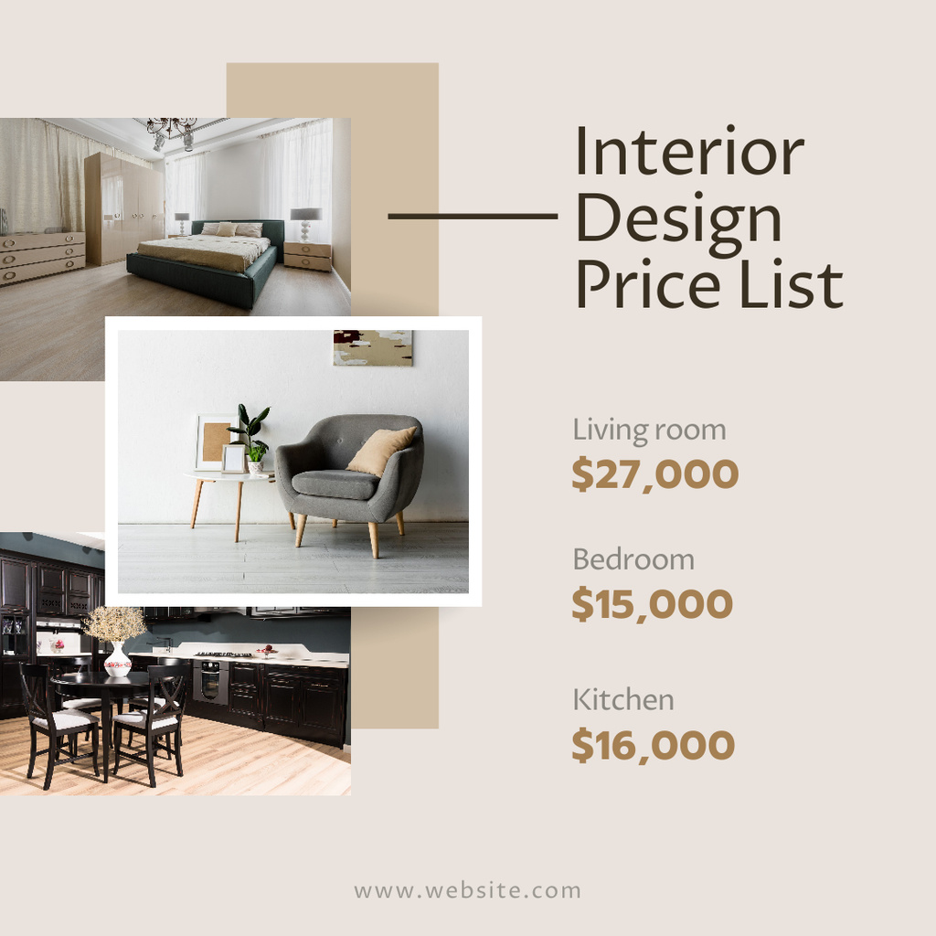 Interior Design Price List Template
