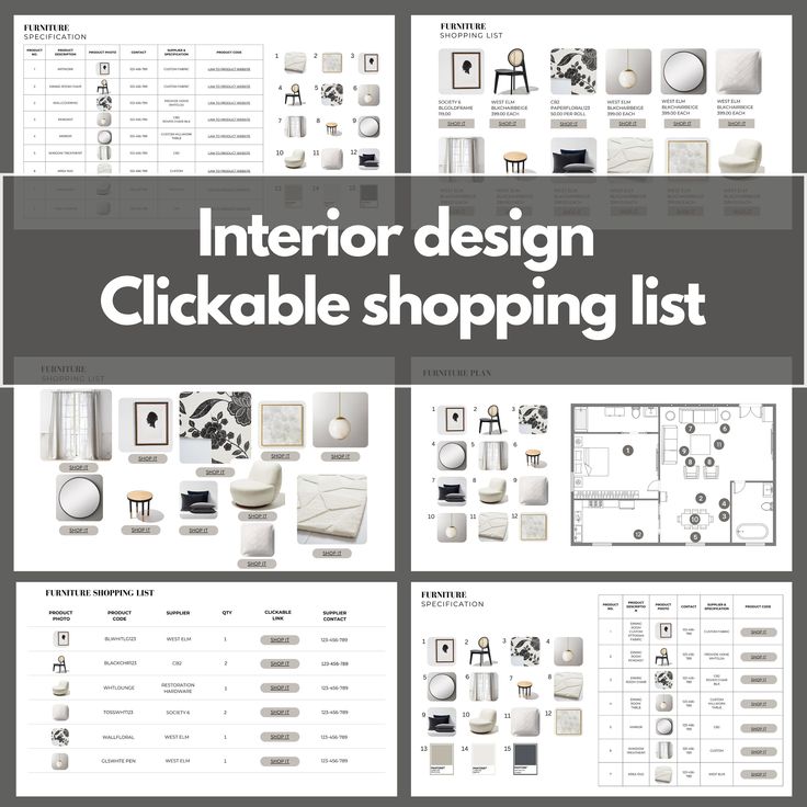 Interior Design Shopping List Template