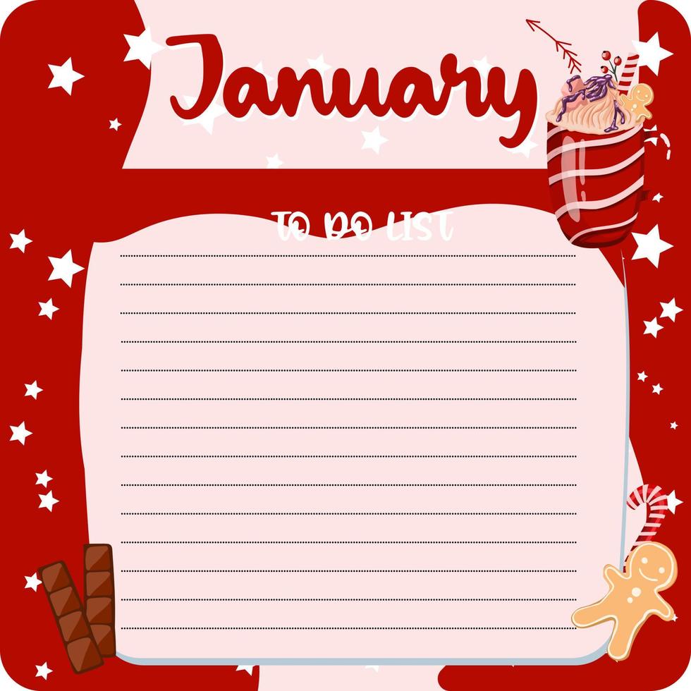 January To Do List Template