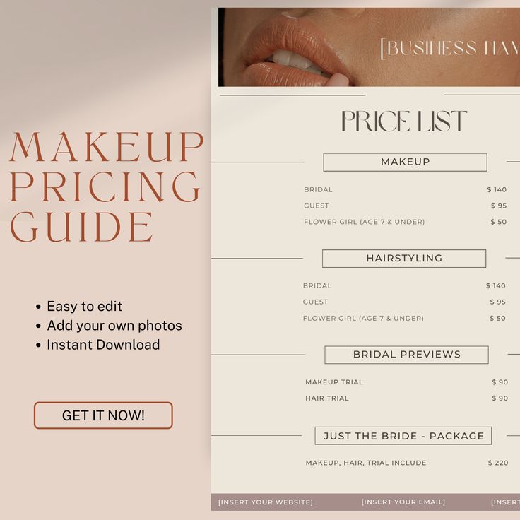 Makeup Artist Price List Template