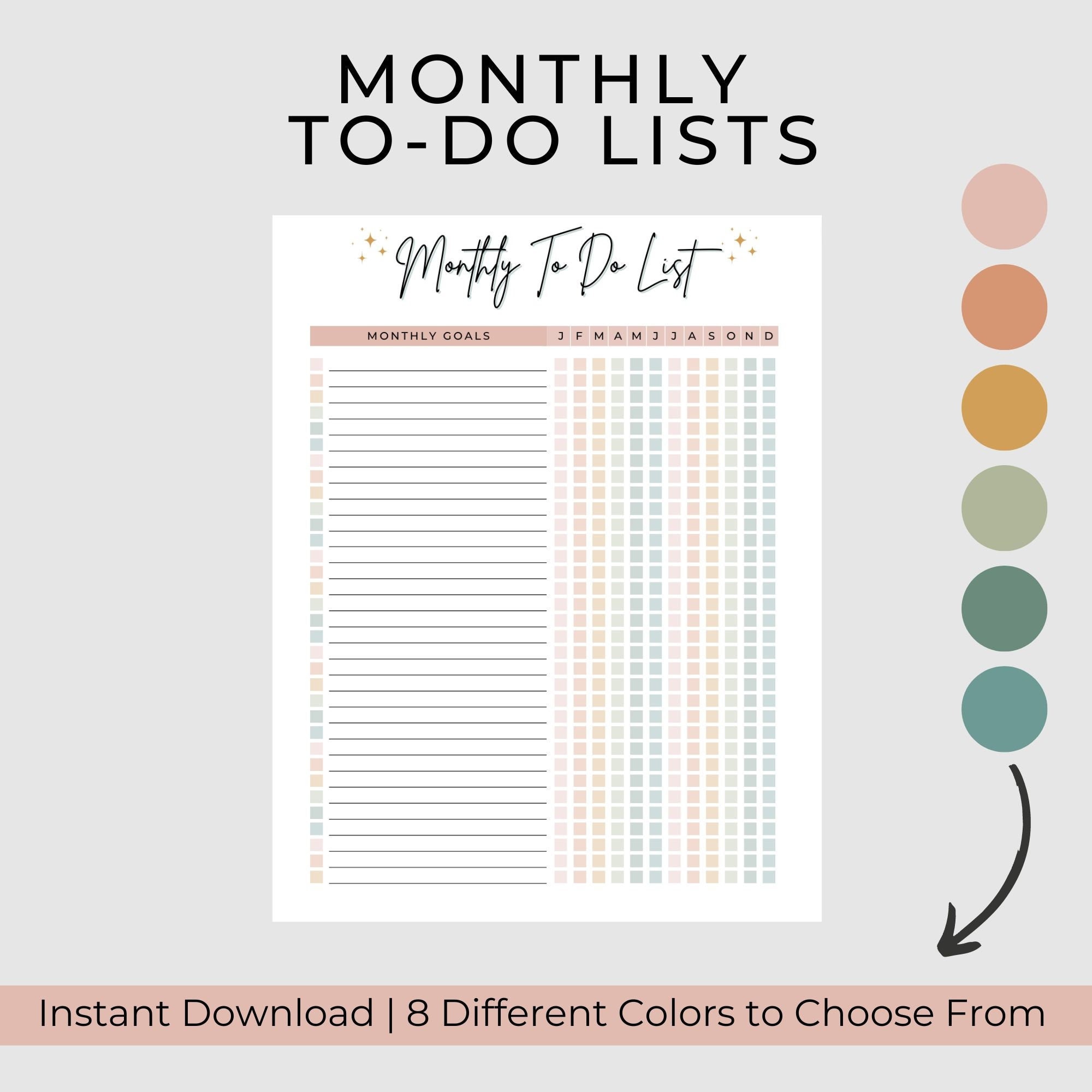 Monthly To Do List Template Printable