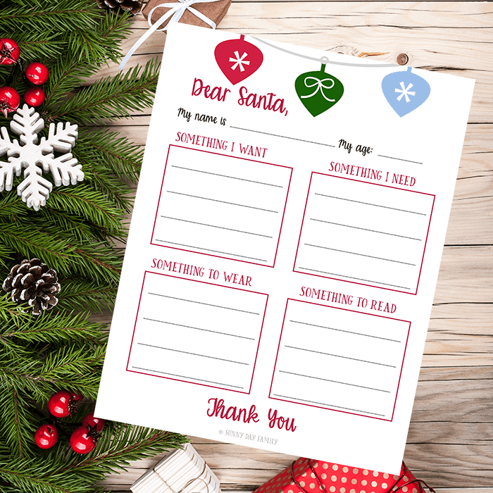 Needs And Wants Christmas Wish List Template
