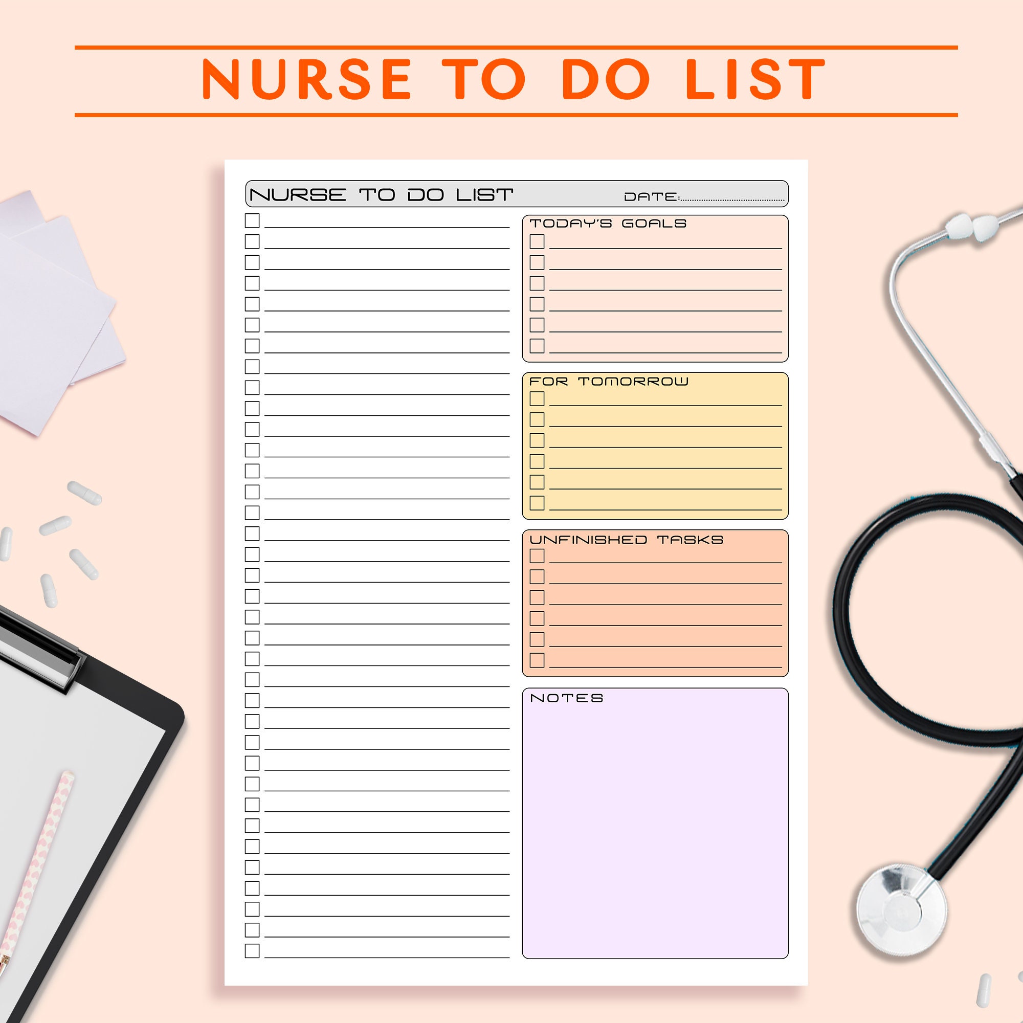 Nurse To Do List Template