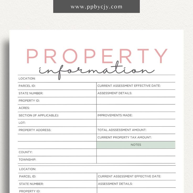Personal Property Owned List Template