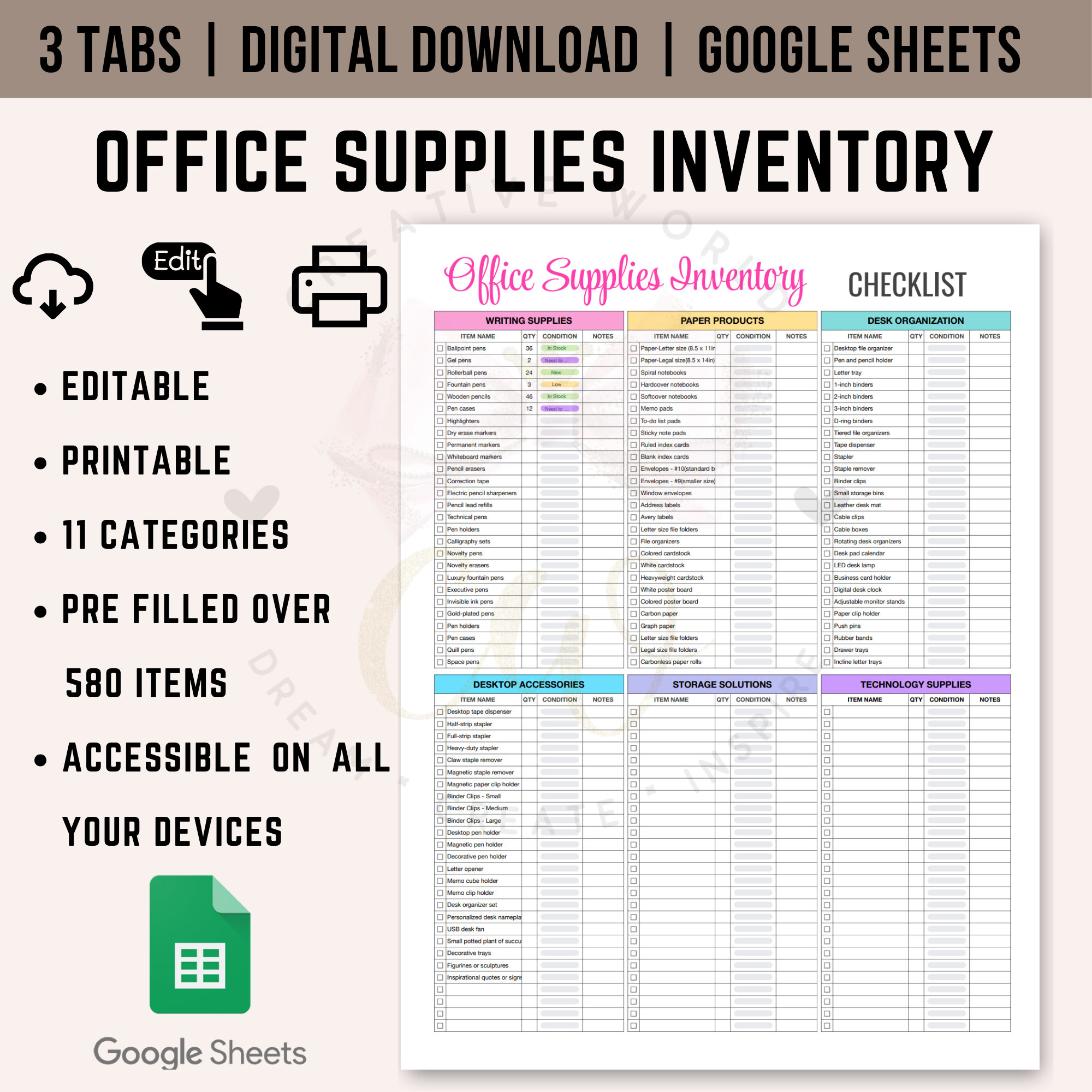 Product Feature List Template Office