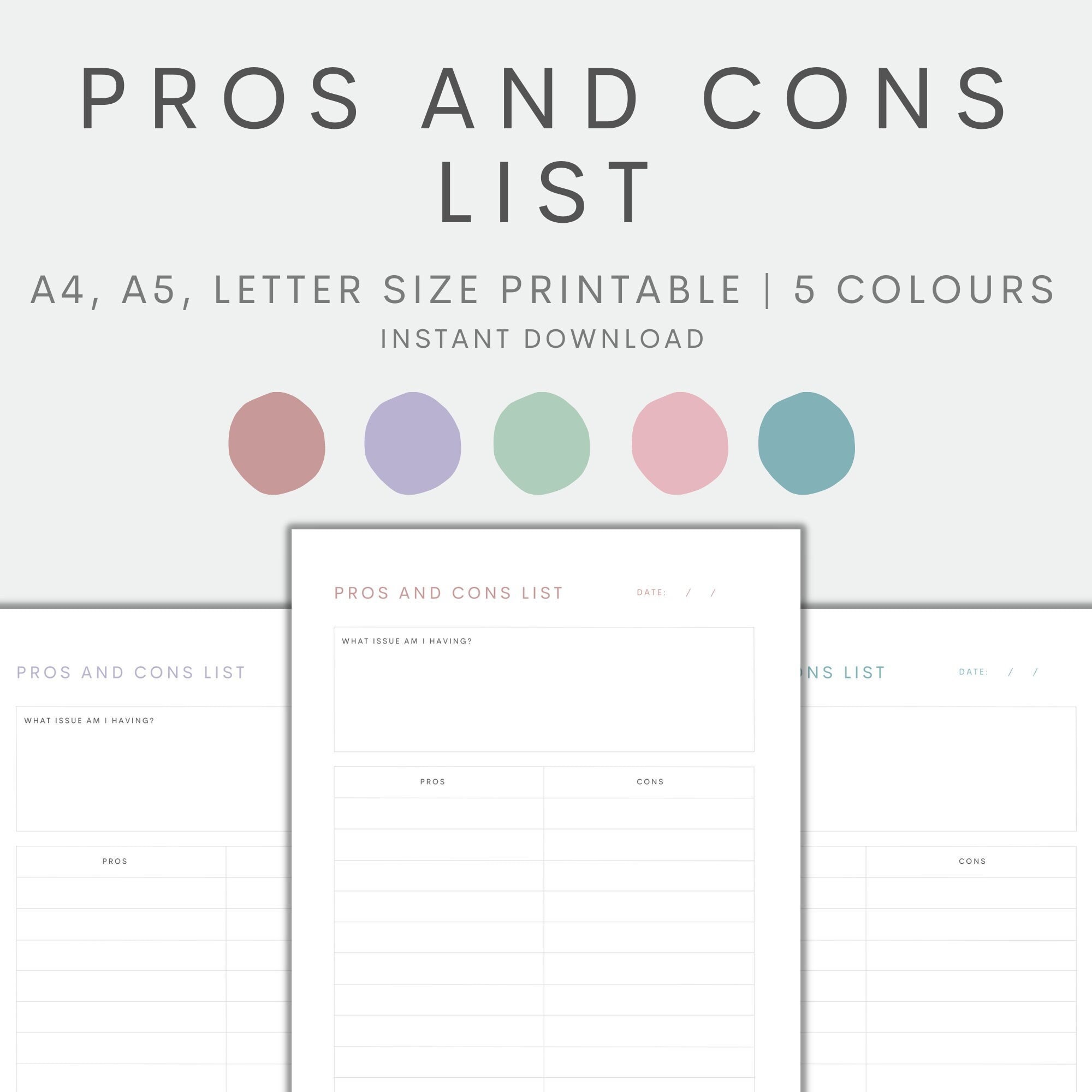Pros And Cons List Template