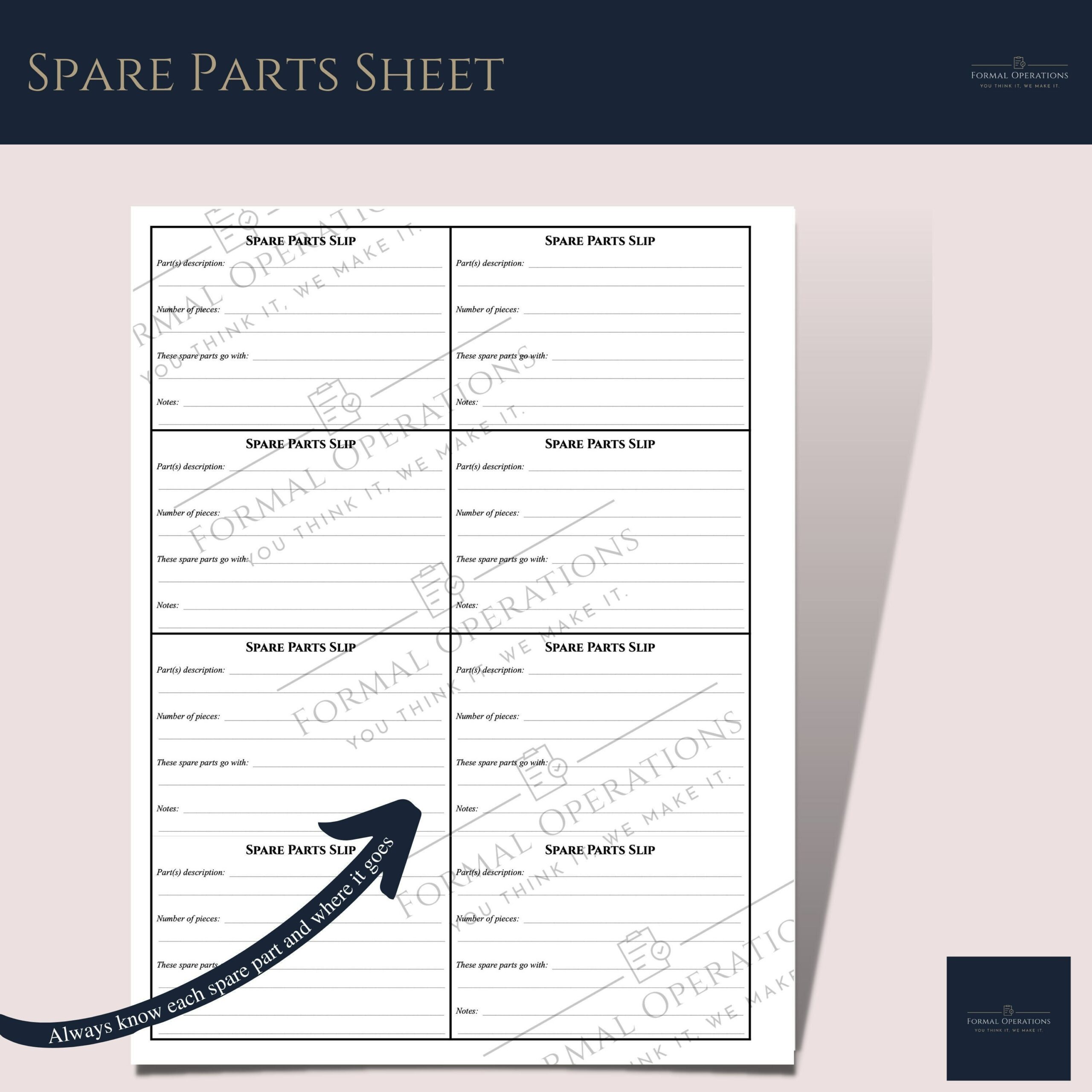 Recommended Spare Parts List Template