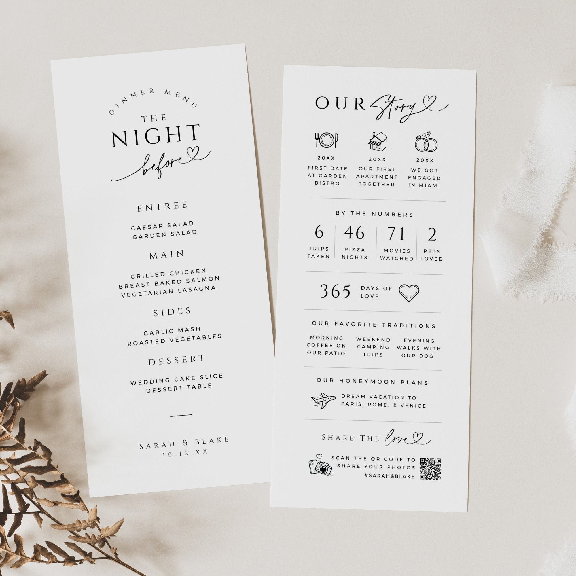 Rehearsal Dinner Guest List Template