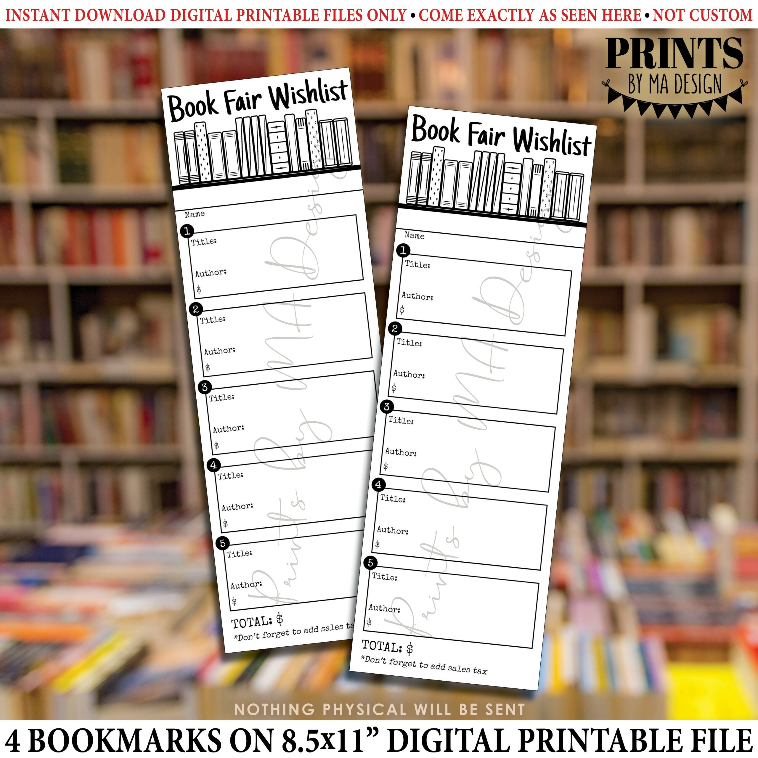 Scholastic Book Fair Wish List Template