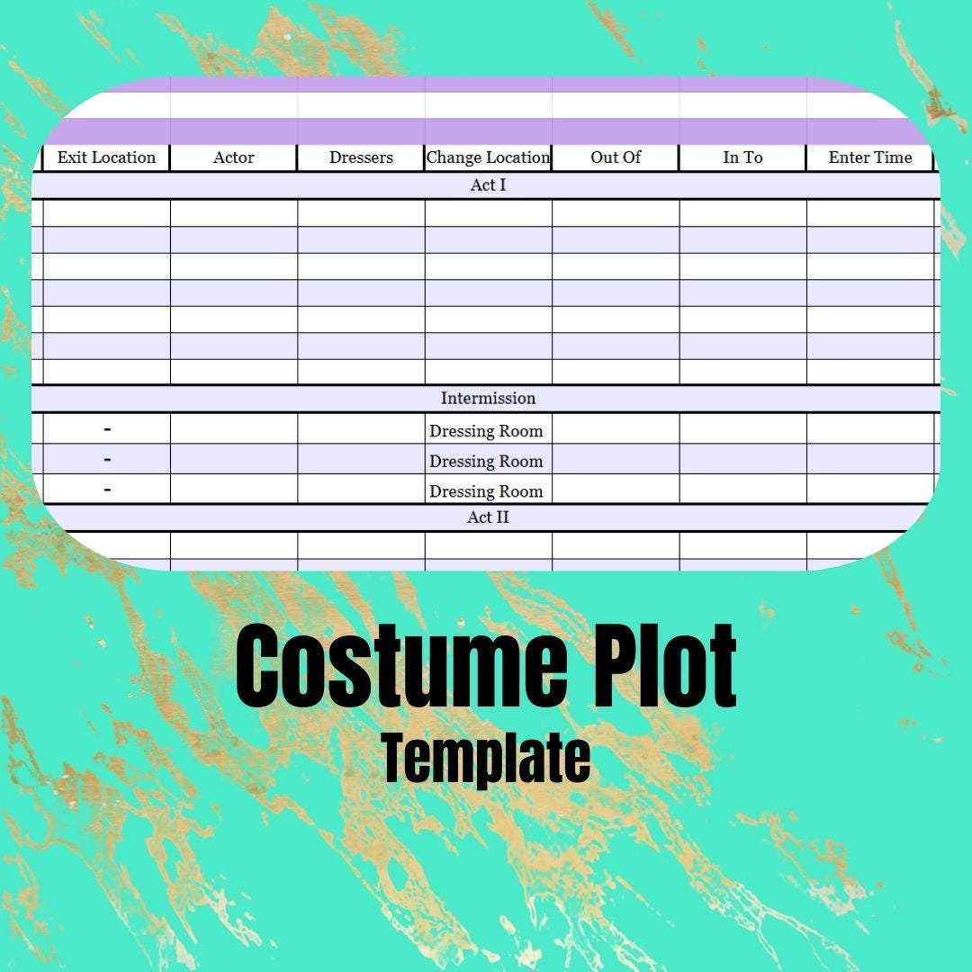 Stage Manager Prop List Template