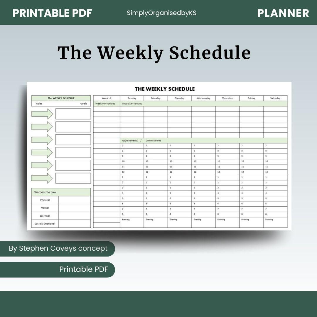 Stephen Covey To Do List Template